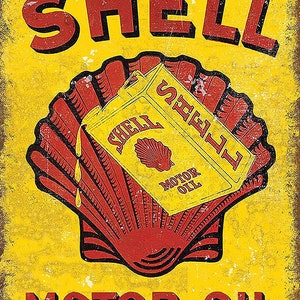 Shell Motor Oil Car Garage Tin Plaque Metal Sign Vintage Effect - Etsy UK