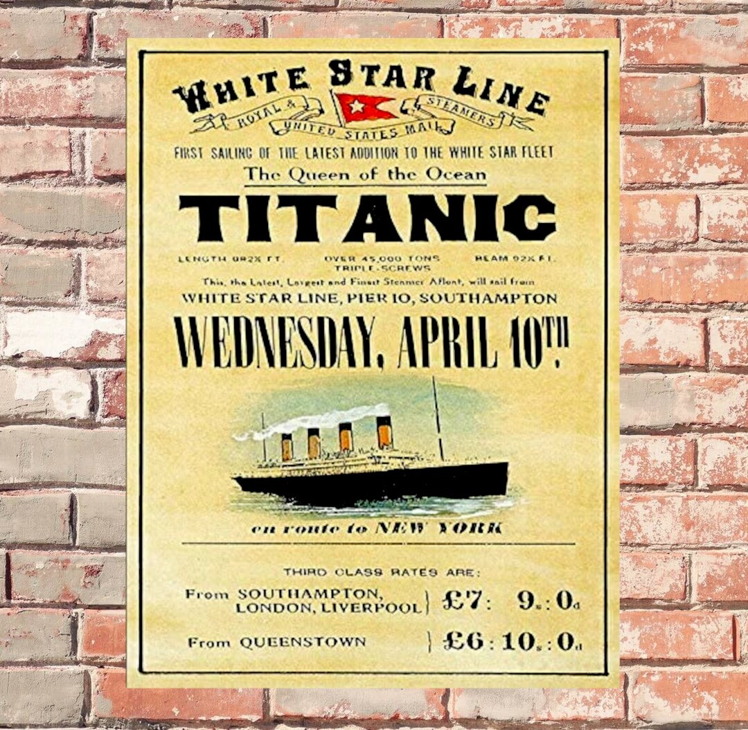White Star Line Titanic Bar Metal Sign Vintage Effect - Etsy UK
