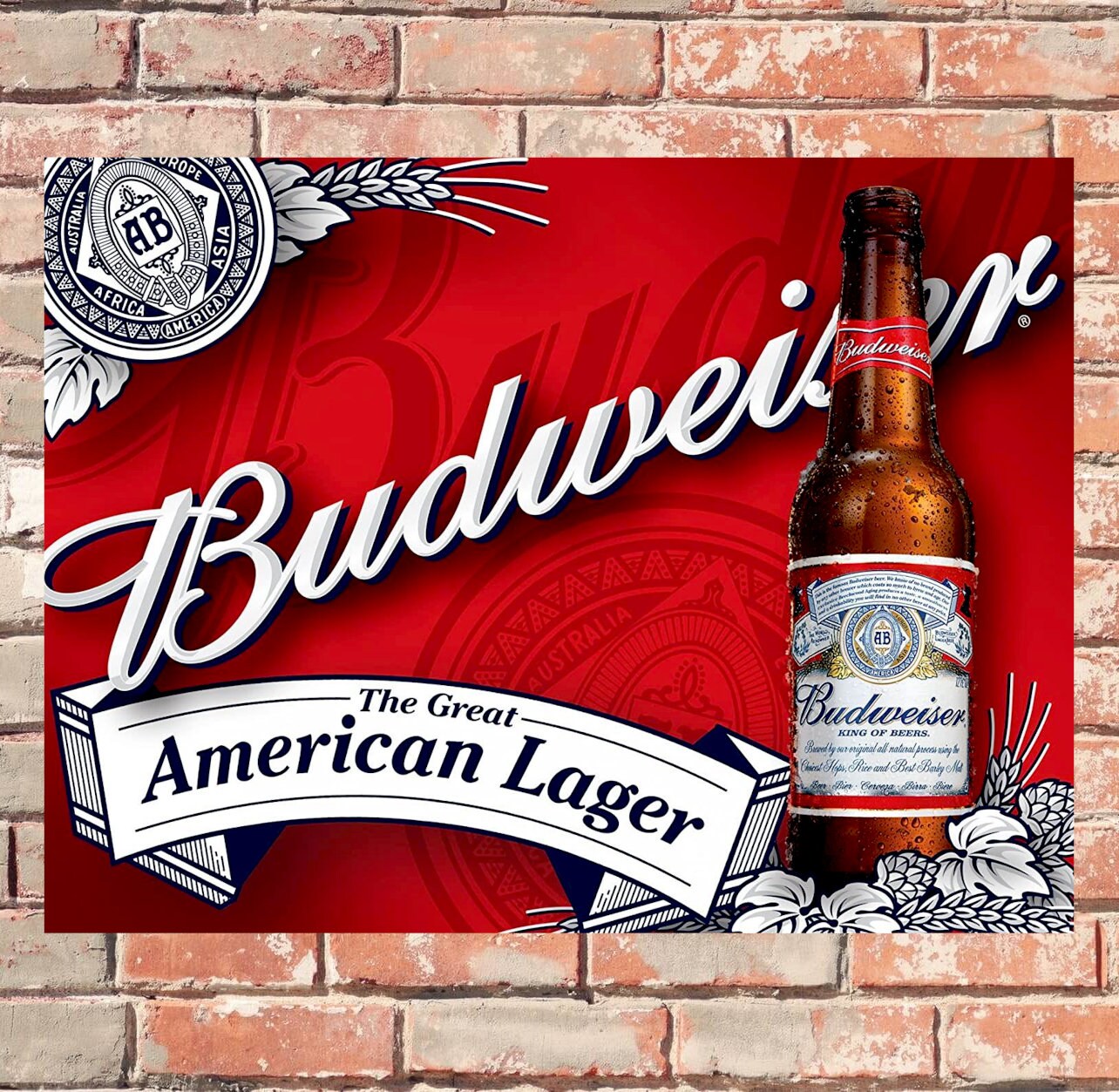 Budweiser American Lager Beer Pub Bar Metal Sign Vintage | Etsy