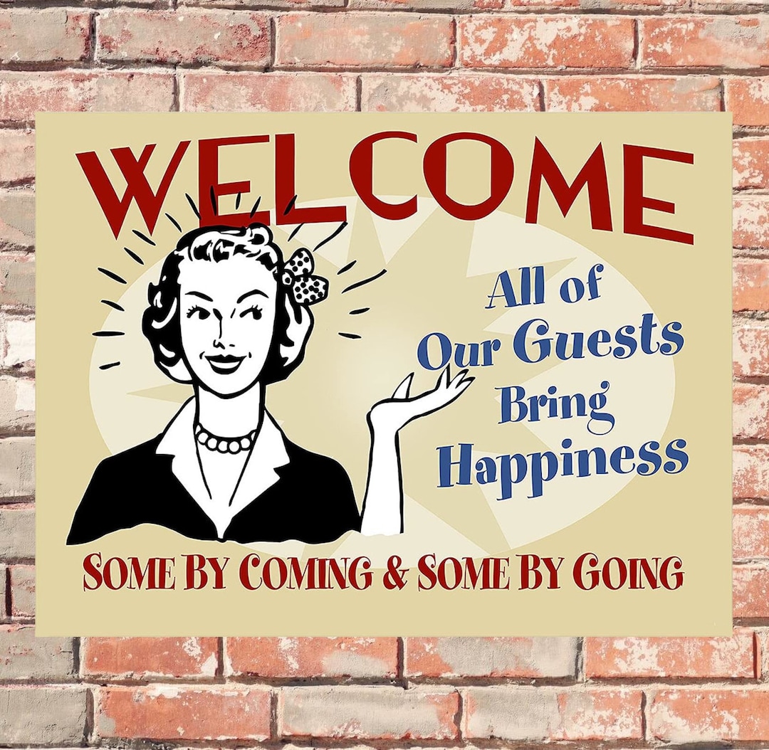 Welcome Funny Advertising Art Bar Metal Sign Vintage Style - Etsy UK