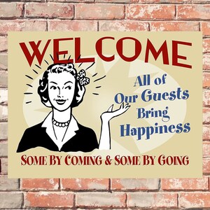 Welcome Funny Advertising Art Bar Metal Sign Vintage Style - Etsy UK