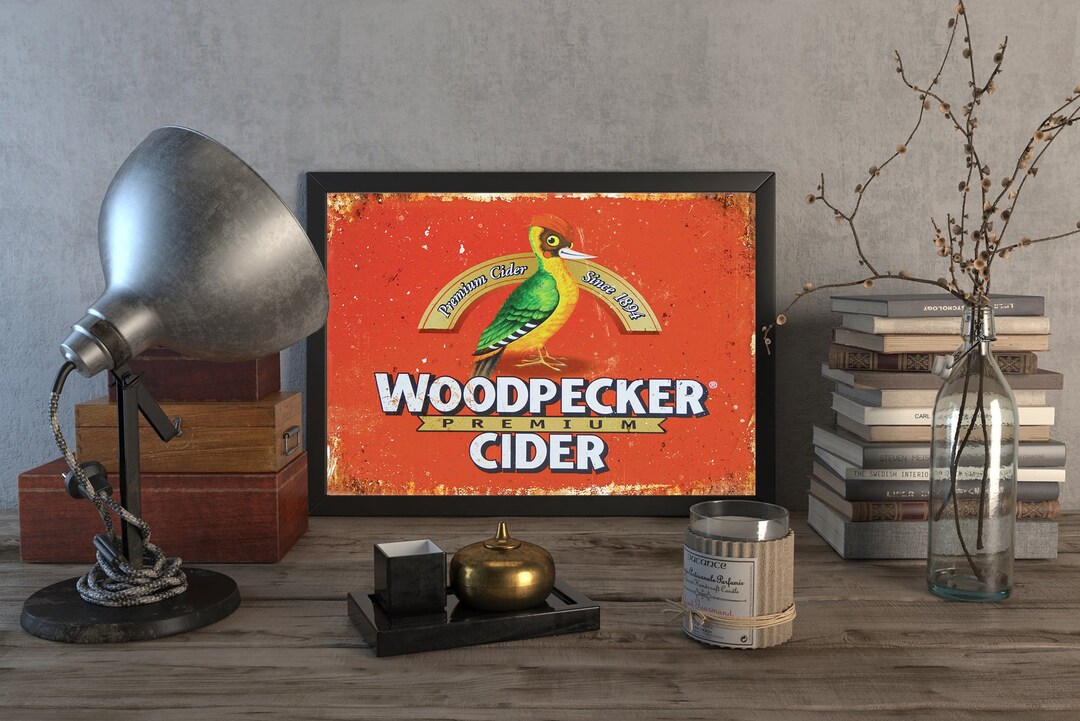 Woodpecker Cider Sign METAL Wall Art Christmas Classic Recipe Poster ...