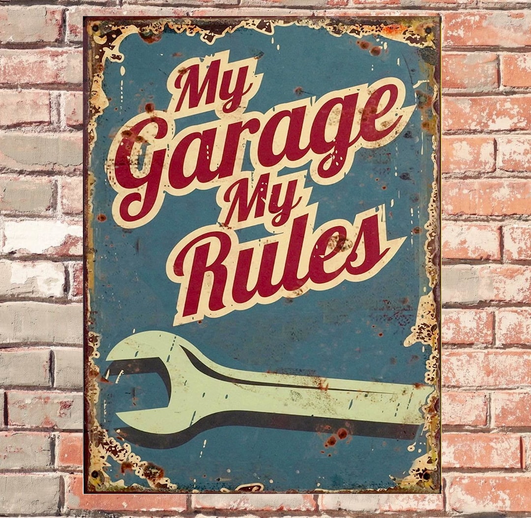 My Garage Rules Car Metal Sign Vintage Effect - Etsy UK