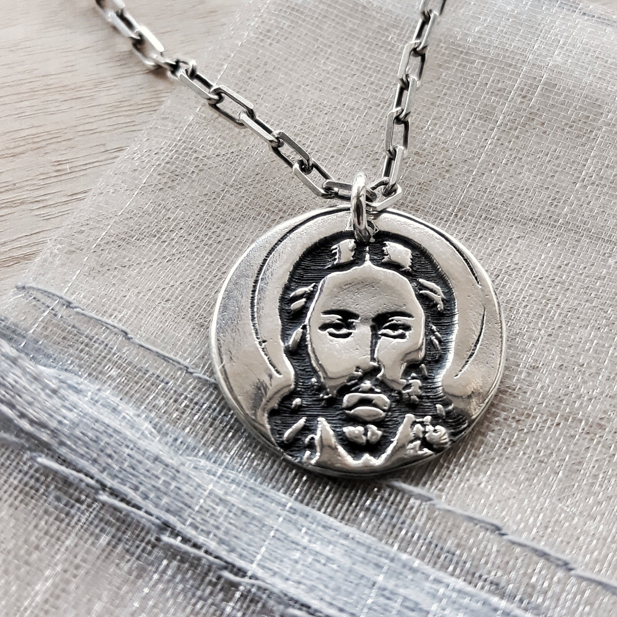 JESUS CHRIST Silver Pendant. Jesus Jewelery. Christian Pendant. Silver ...