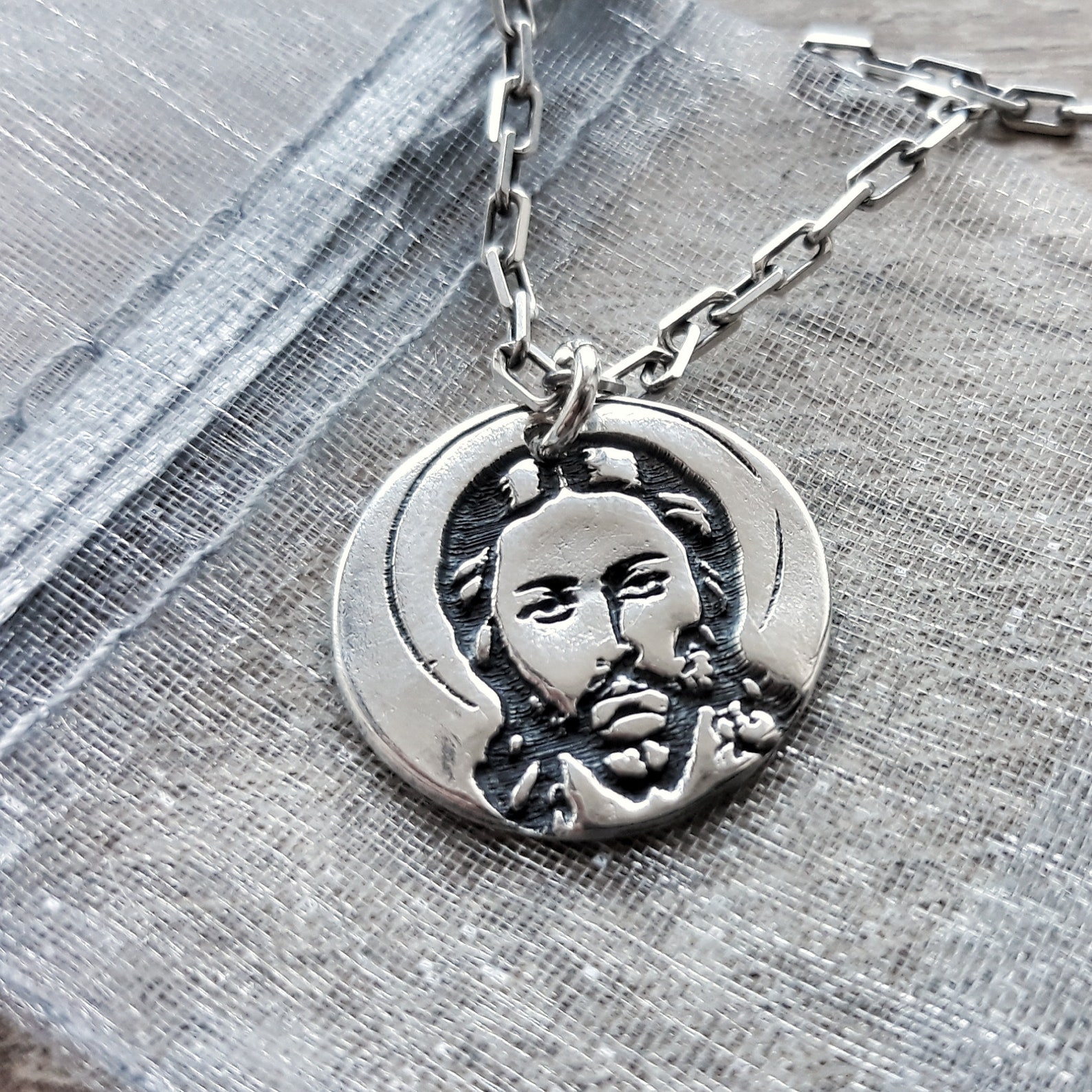 JESUS CHRIST Silver Pendant. Jesus Jewelery. Christian Pendant. Silver ...