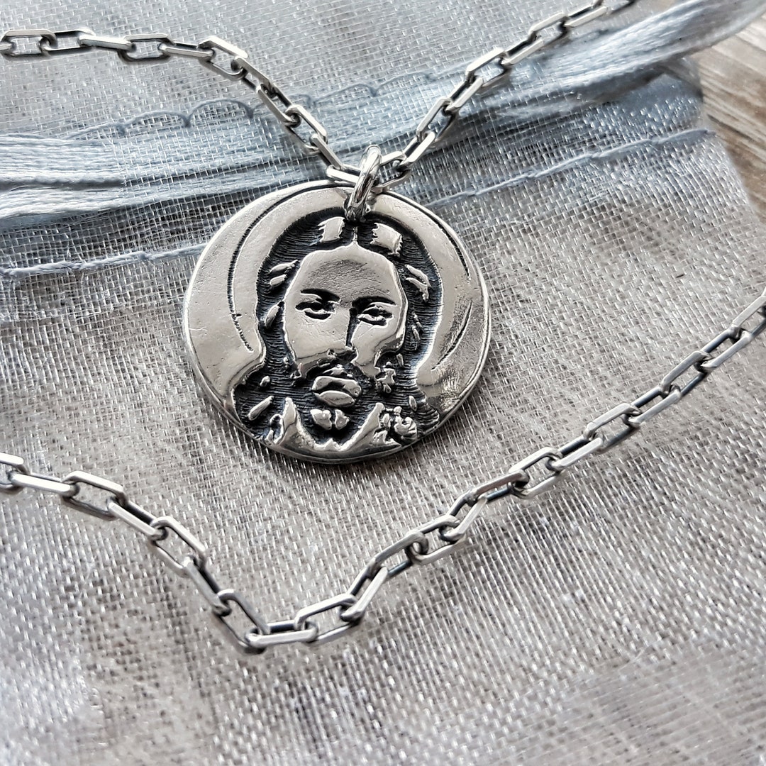 JESUS CHRIST Silver Pendant. Jesus Jewelery. Christian Pendant. Silver ...