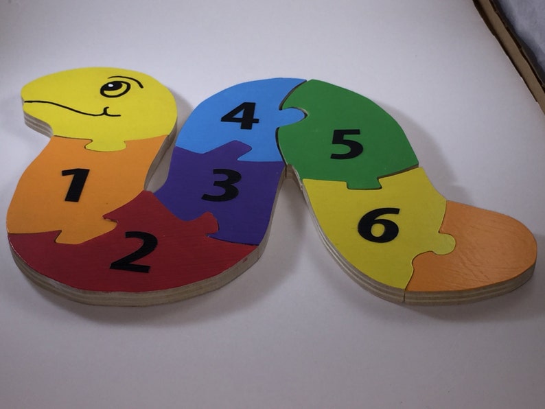 Colorful Counting Worm Puzzle - Etsy