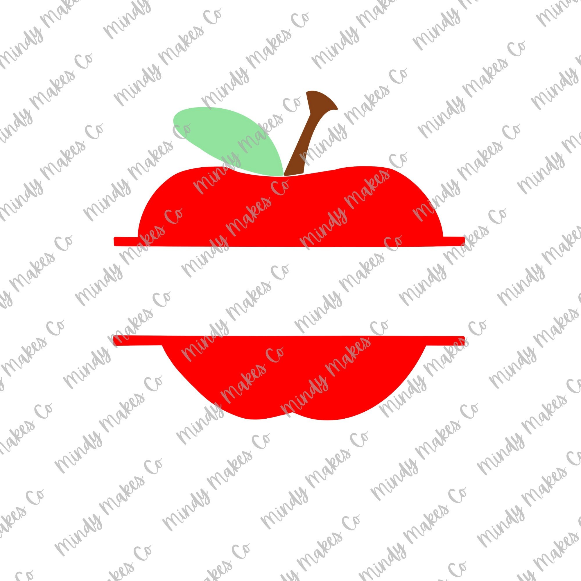 Apple Teacher PNG SVG JPG Digital Download | Apple Split Monogram ...