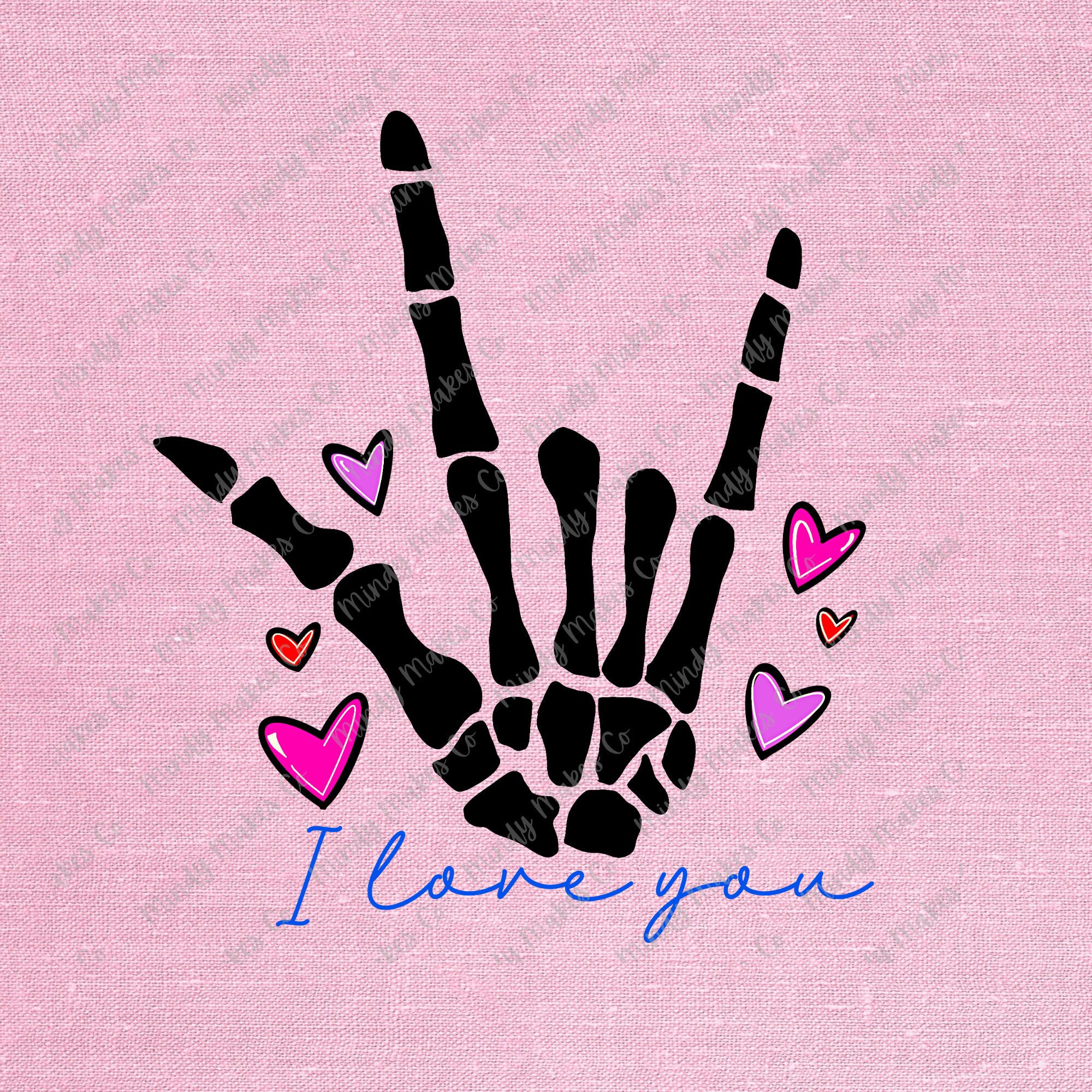 I Love You Skeleton Hand Sign Language Kids Valentine's Day Tshirt ...