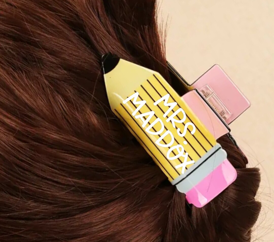 Super Cute Personalized Pencil Hair Clip Claw Clip Back to School ...