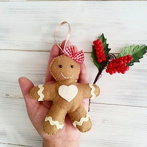 Gingerbread Felt Christmas Decoration, Felt Christmas Ornament ...