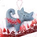 Felt Cat Decoration, Felt Christmas Ornament, Hand Embroidered Cat ...
