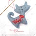 Felt Cat Decoration, Felt Christmas Ornament, Hand Embroidered Cat ...