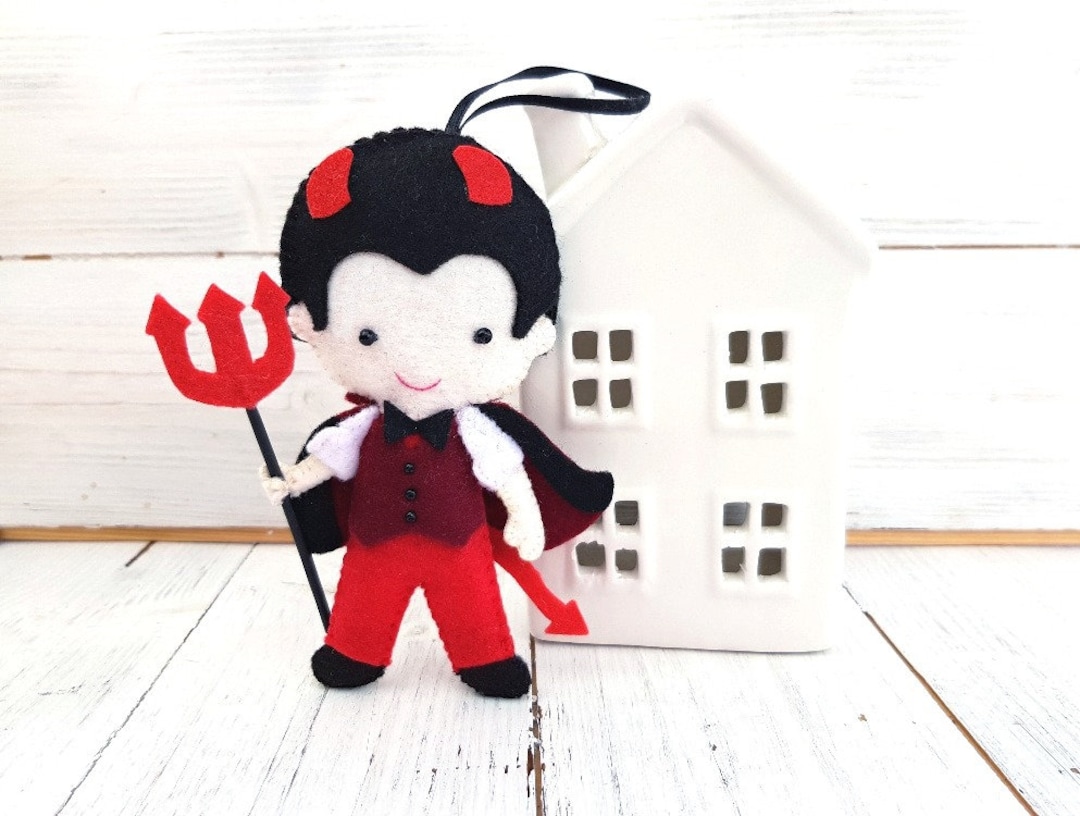 Halloween Felt Decoration, Little Devil Hanging Decoration, Felt Devil ...