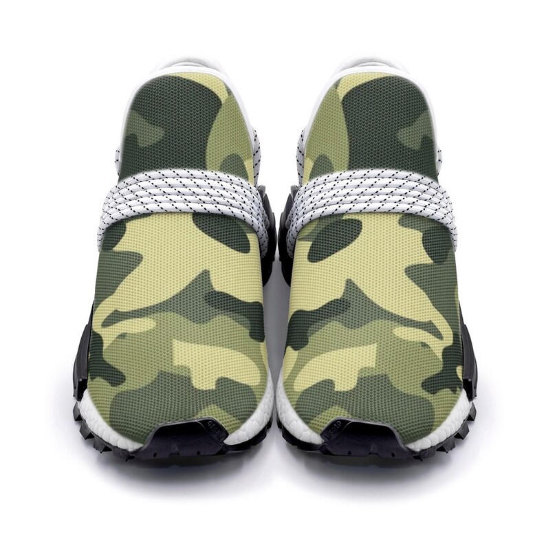 Green Camouflage Unisex Lightweight Sneakers, Trainers, Casual Athletic ...