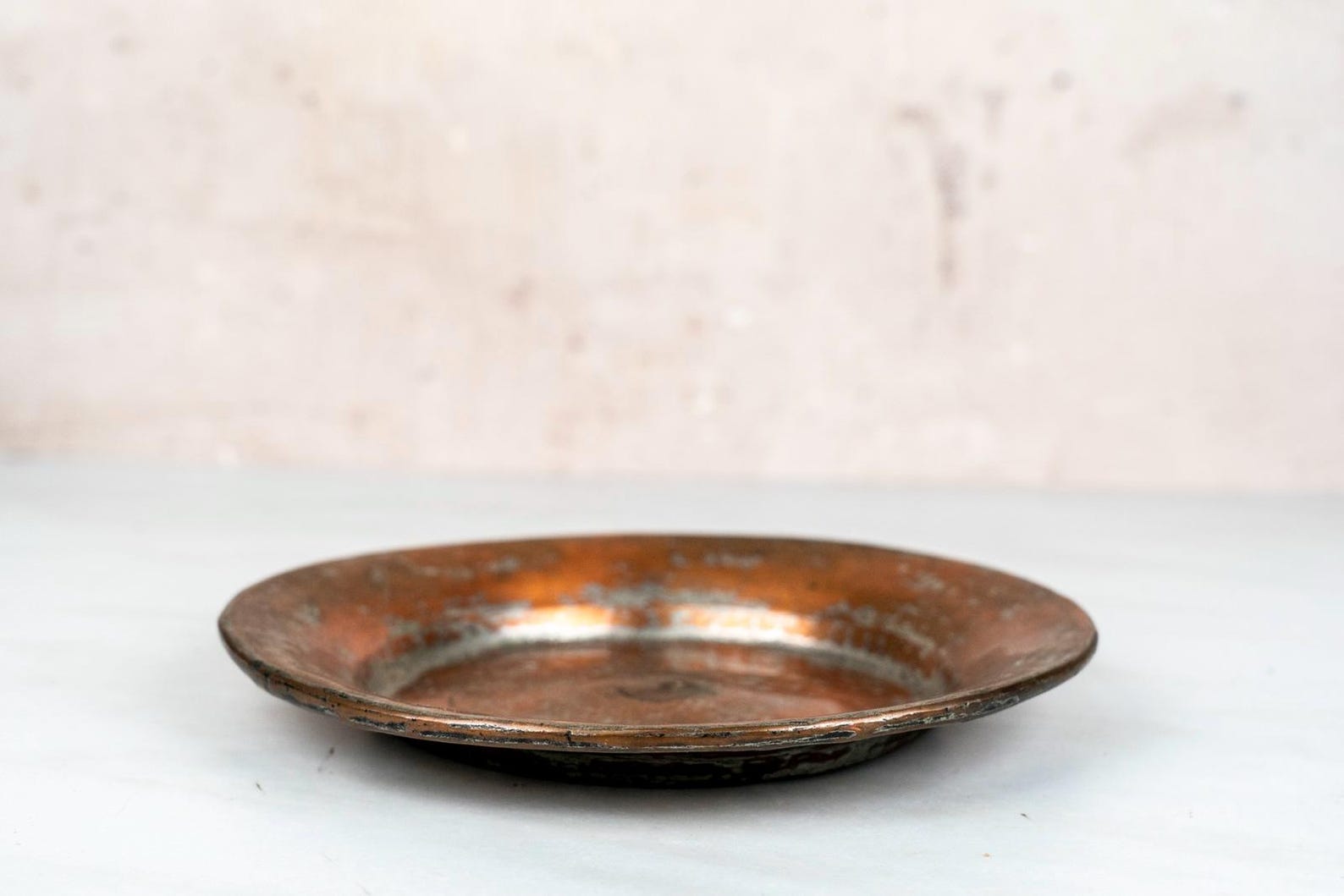 Copper Metal Vintage and Weathered Plate Serving Tray-food Photography ...