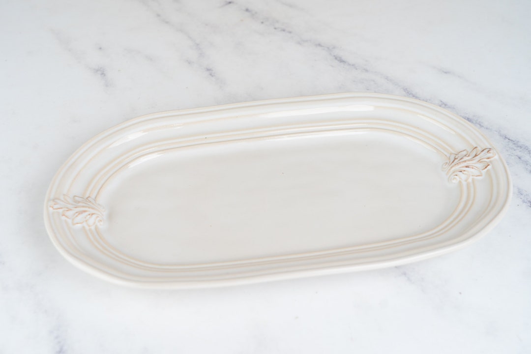 Juliska Acanthus Scroll Whitewash Oval Platter-food Photography Props ...