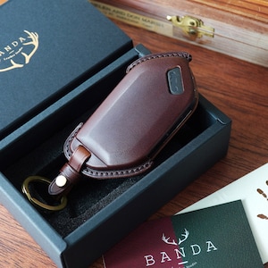 Kia Series Leather Key Fob Cover for New Car Key 2023,24 Telluride EV9 ...