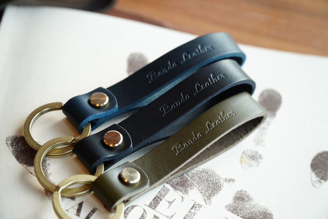 Personalized Leather Keychain, Message Leather Keyring, Key or Car ...