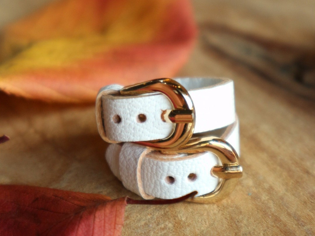 Leather Ring, Uniq Design Leather Ring, Leather Buckel Ring ,gift Ring ...