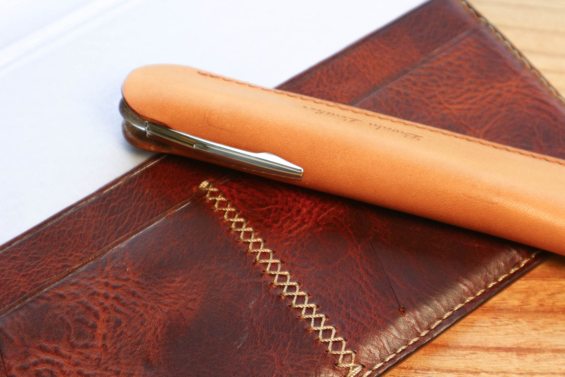 Personalized Leather Pen Case, Fountain Pen Pouch, Imprint Gift - Etsy