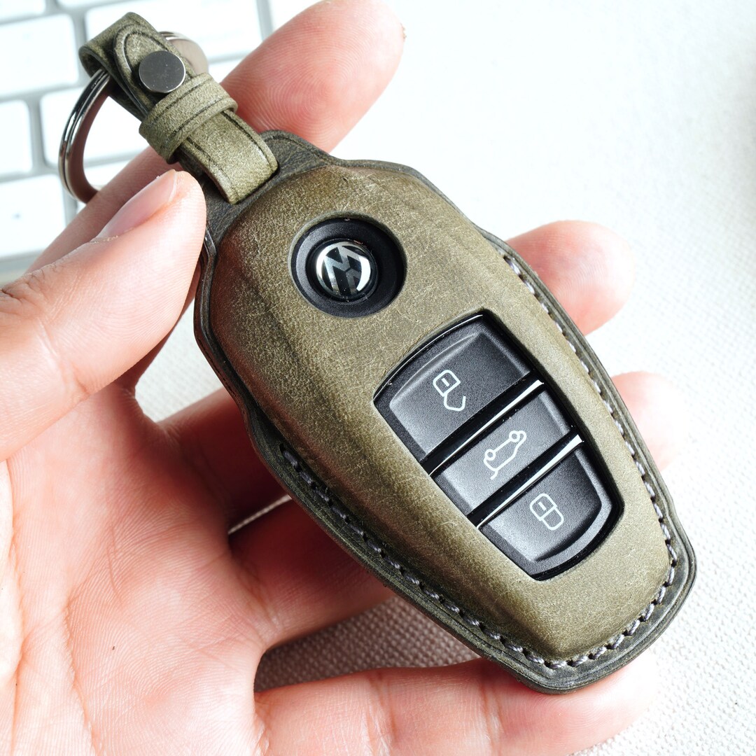 Handmade Volkswagen Car Key Case, Leather Car Key Fob Cover, Kechain ...