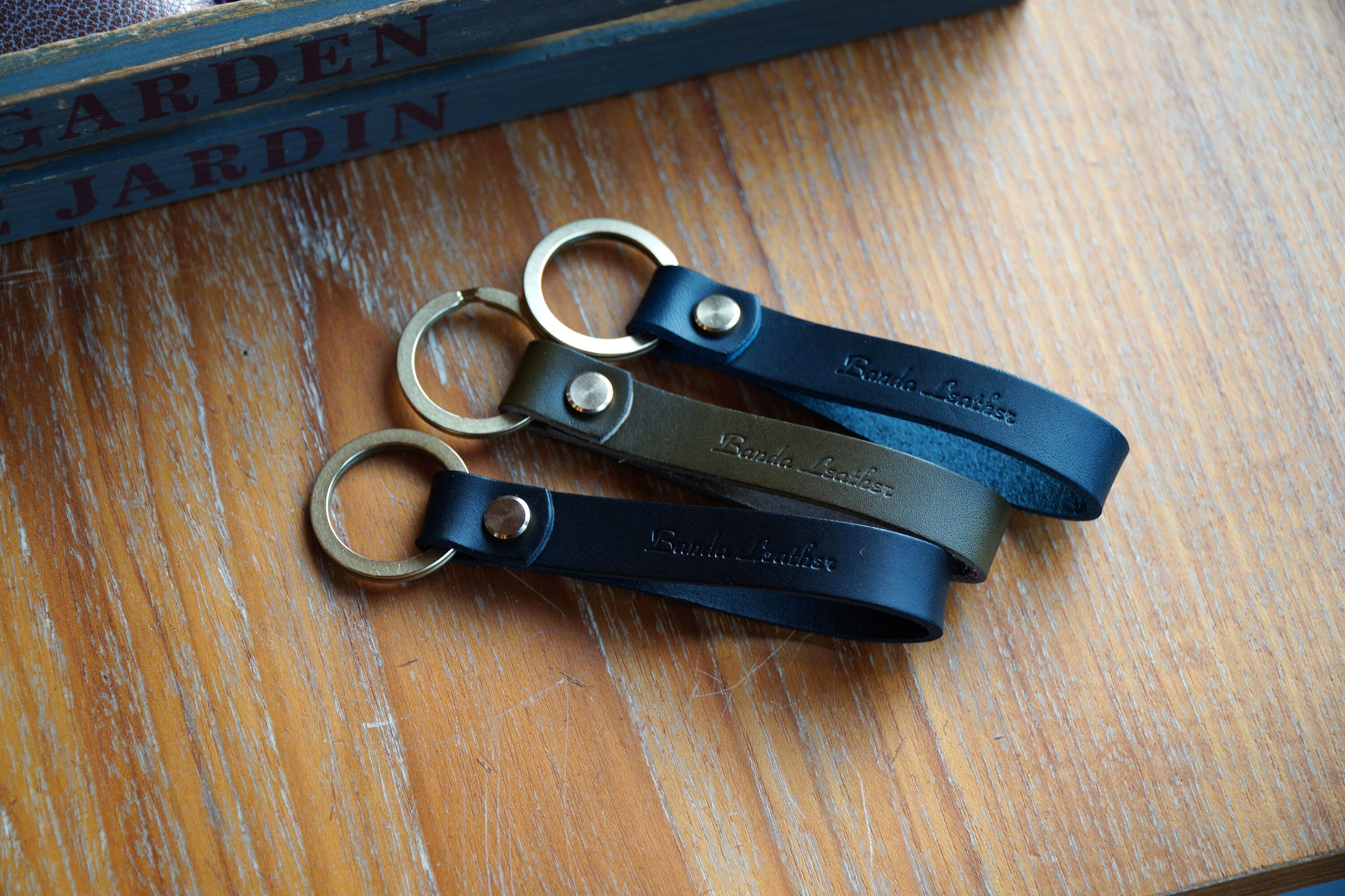Personalized Leather Keychain Message Leather Keyring Key or - Etsy