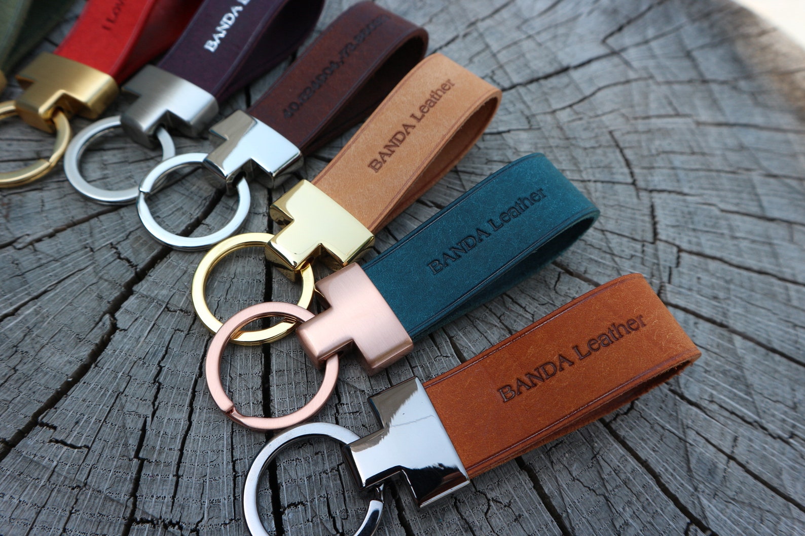 Personalized Leather Keychain, Message Leather Keyring, Key or Car ...