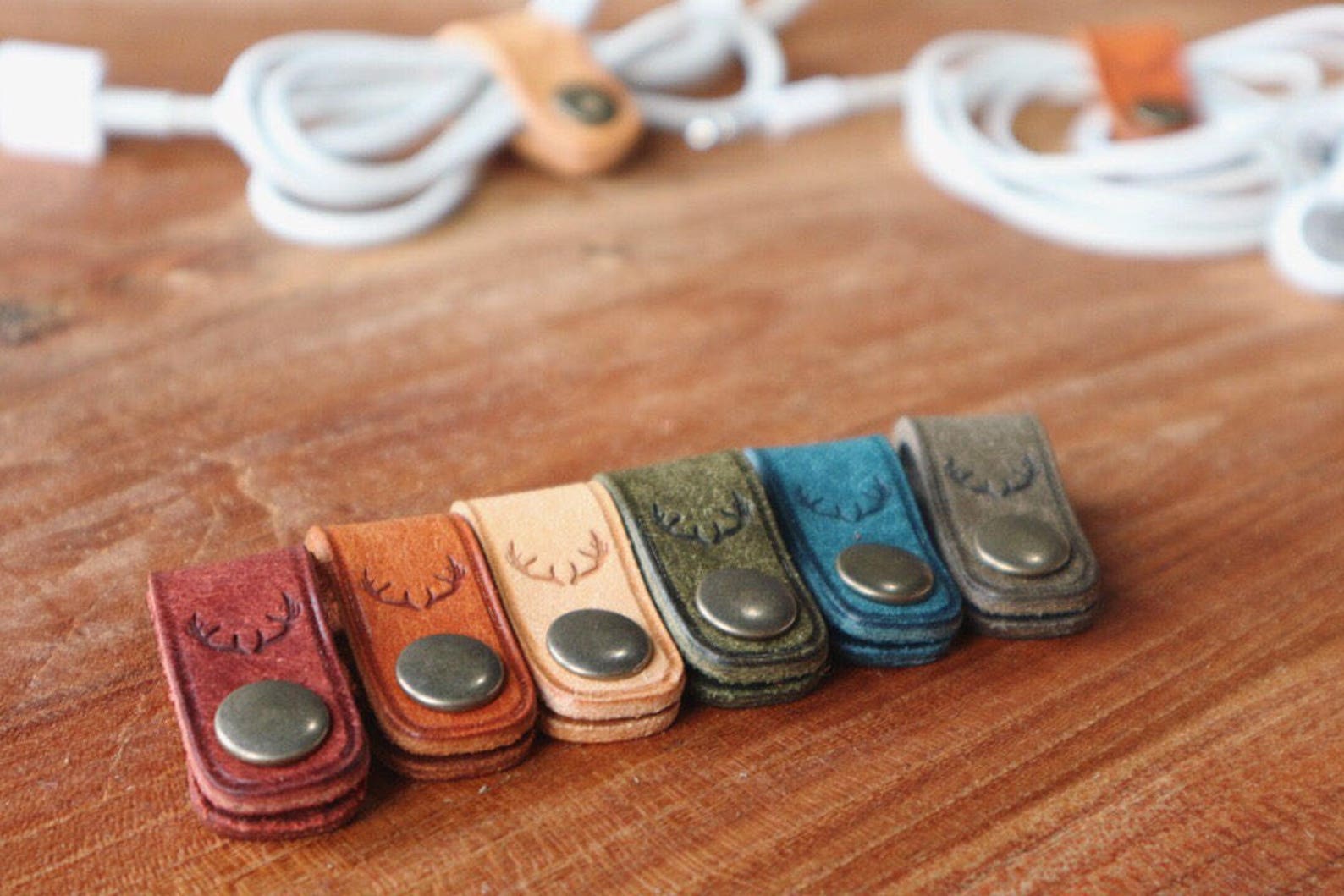 Vegetable Tanned Leather Earphone Organizer, Cable Cord Holder - Etsy