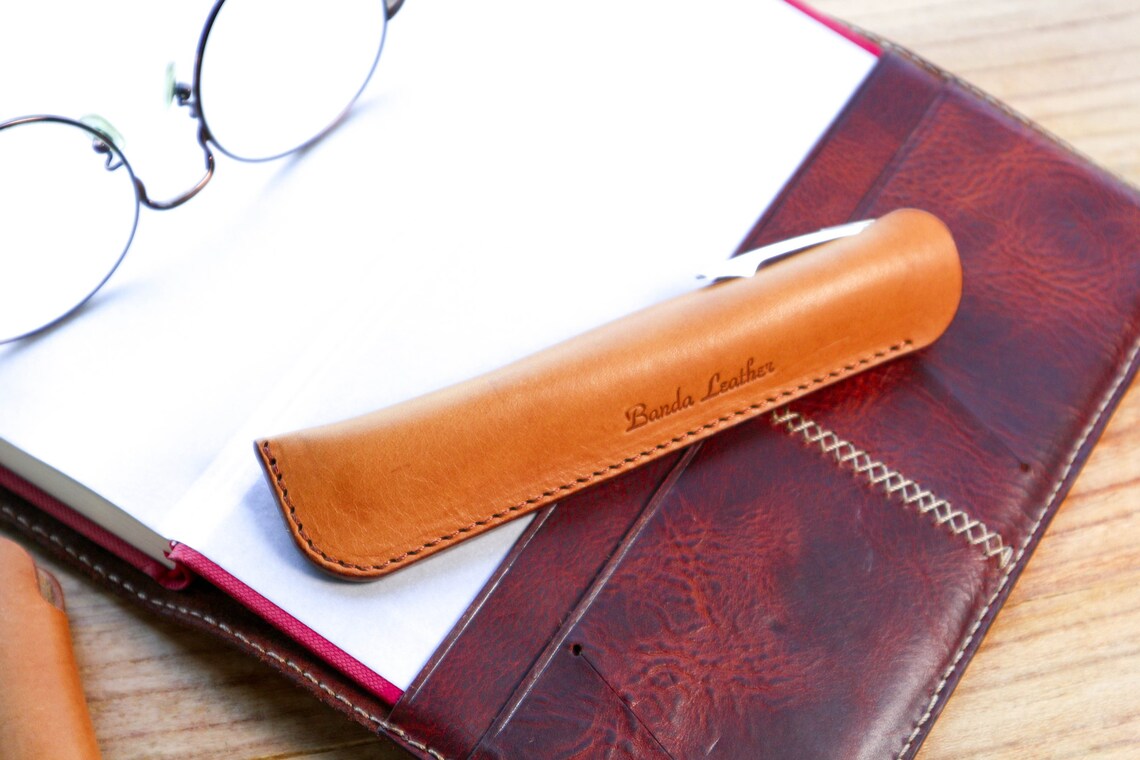 Personalized Leather Pen Case, Fountain Pen Pouch, Imprint Gift - Etsy