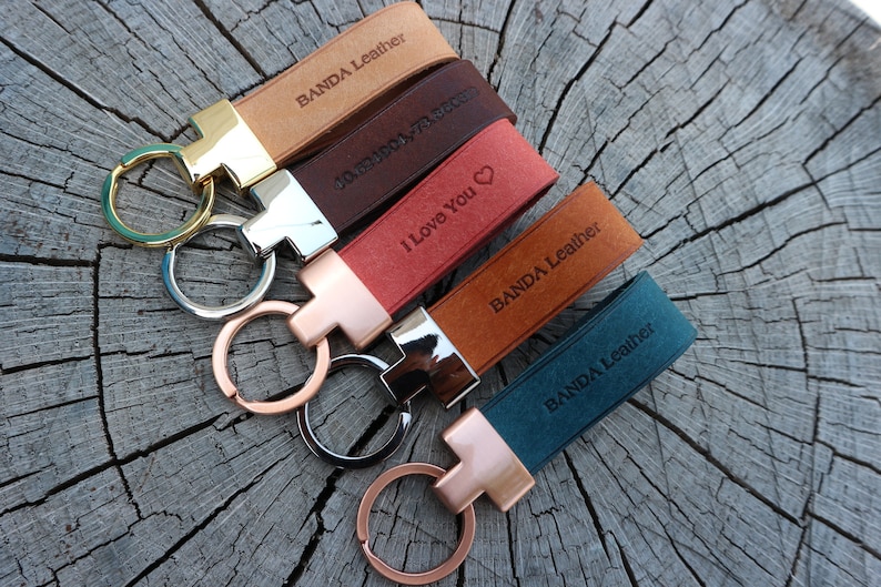 Personalized Leather Keychain, Message Leather Keyring, Key or Car ...