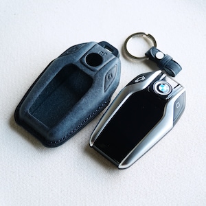 Handmade BMW Display Key Case, Leather Car Key Fob Cover, Kechain ...