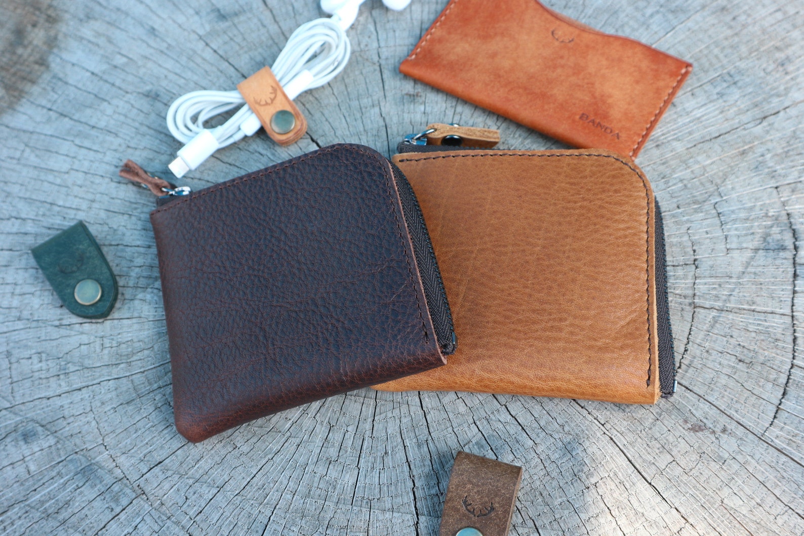 Personalized leather wallet simple leather wallet vintage | Etsy
