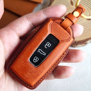 Handmade Volkswagen Car Key Case, Leather Car Key Fob Cover, Kechain ...