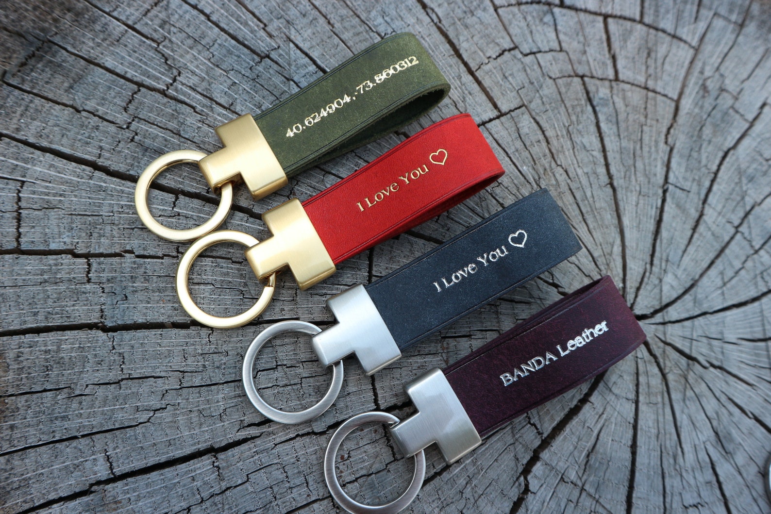Personalized Leather Keychain, Message Leather Keyring, Key or Car ...