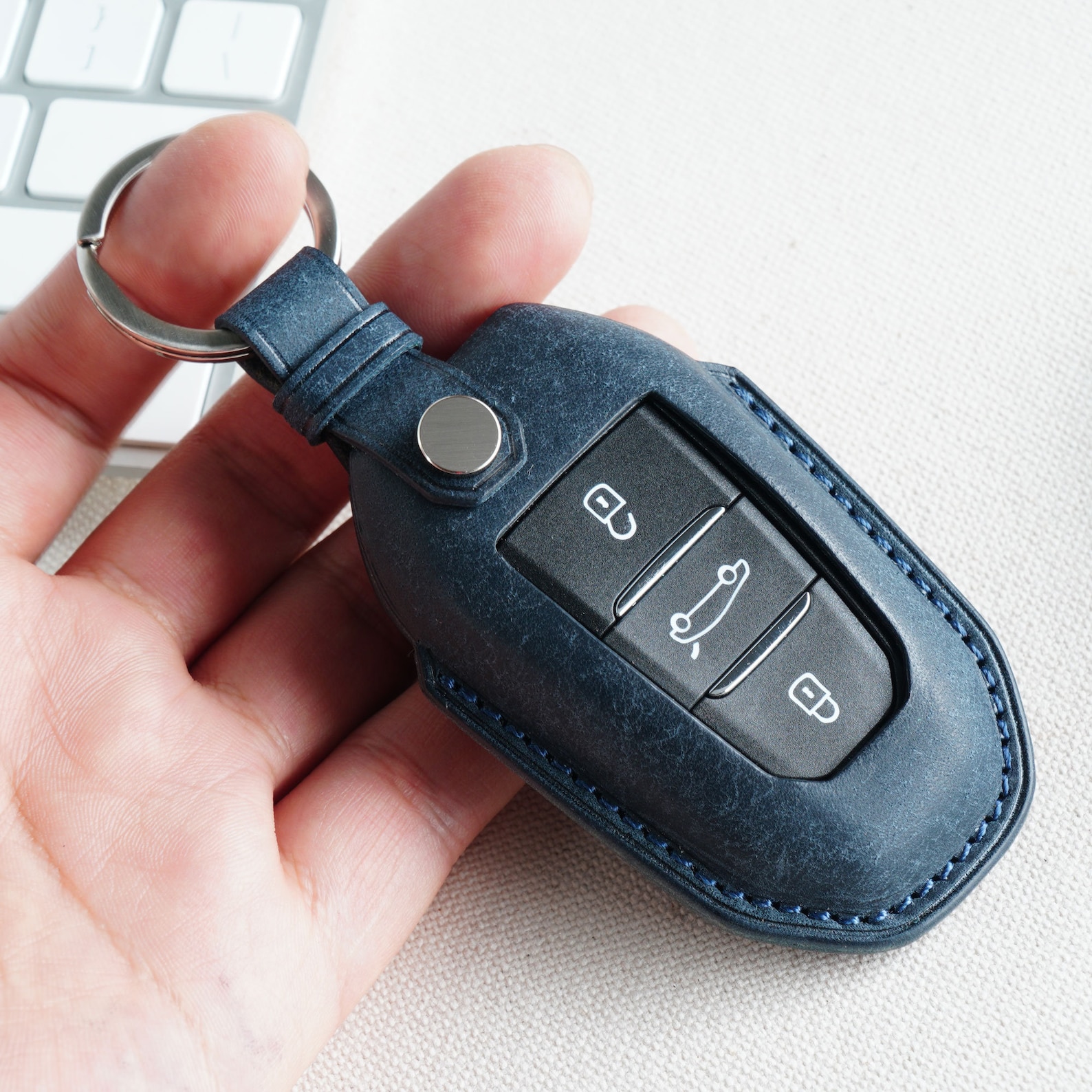 Handmade Leather Car Key Fob Cover, Personalized Keychain - Etsy
