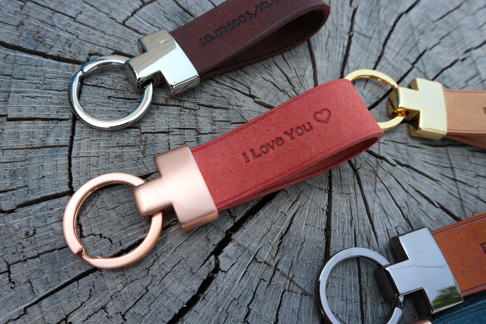 Personalized Leather Keychain, Message Leather Keyring, Key or Car ...