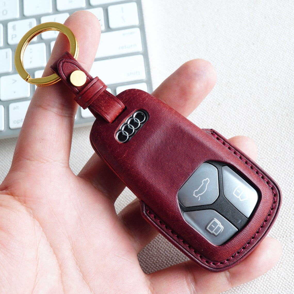 Handmade Audi Car Key Case Leather Car Key Fob Cover - Etsy