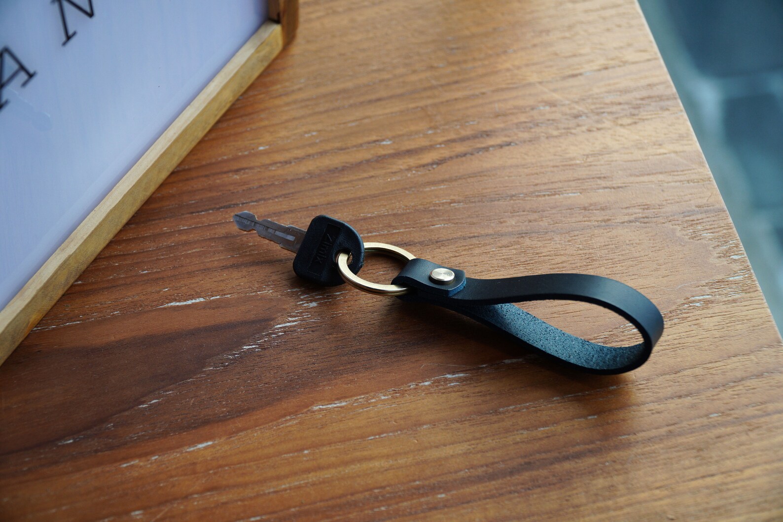 Personalized Leather Keychain Message Leather Keyring Key or | Etsy