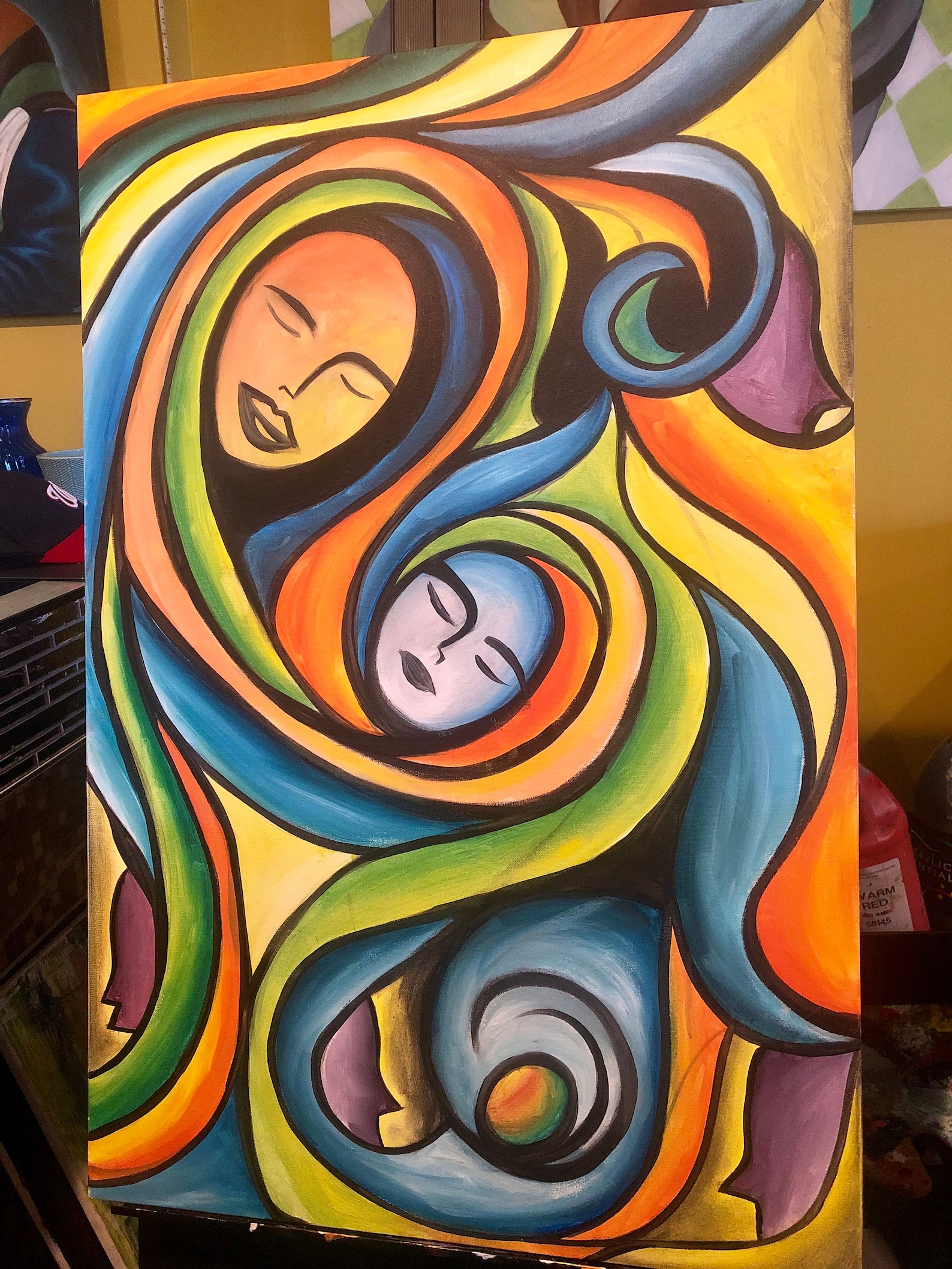 Mother and Child Abstract Painting - Etsy
