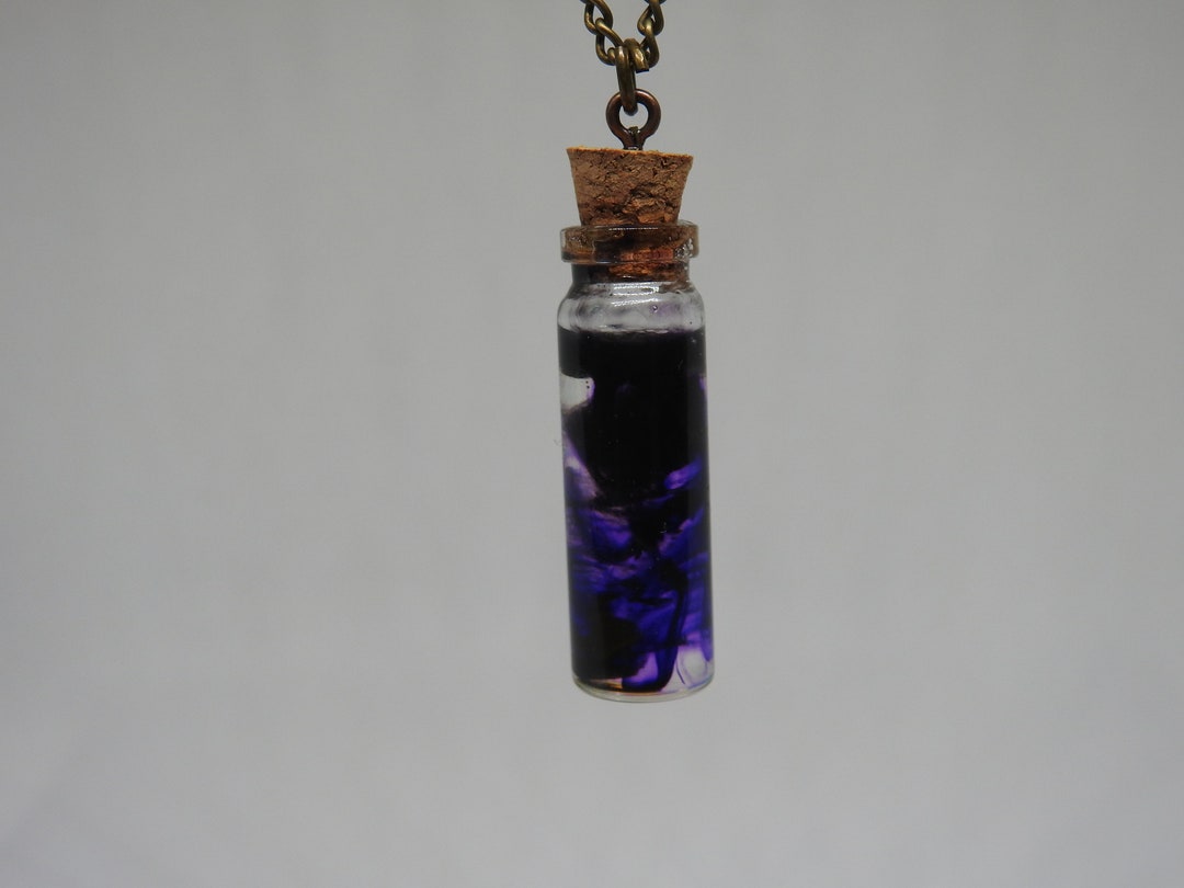 Purple Swirled Resin Potion Bottle Pendant - Etsy