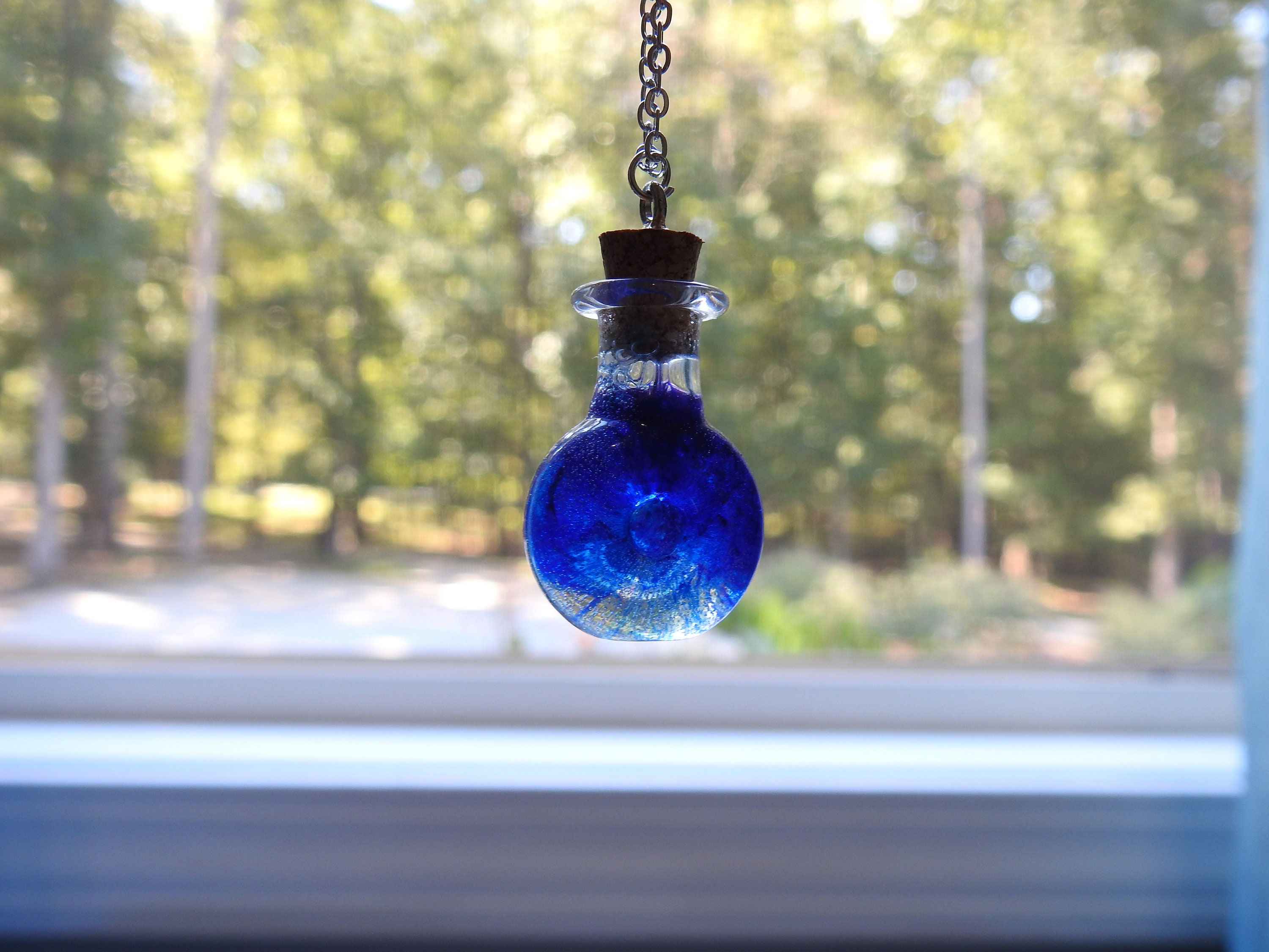 Blue Swirled Resin Potion Bottle Pendants - Etsy