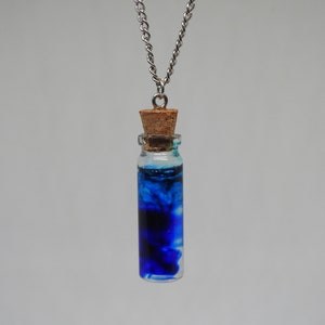 Blue Swirled Resin Potion Bottle Pendant - Etsy