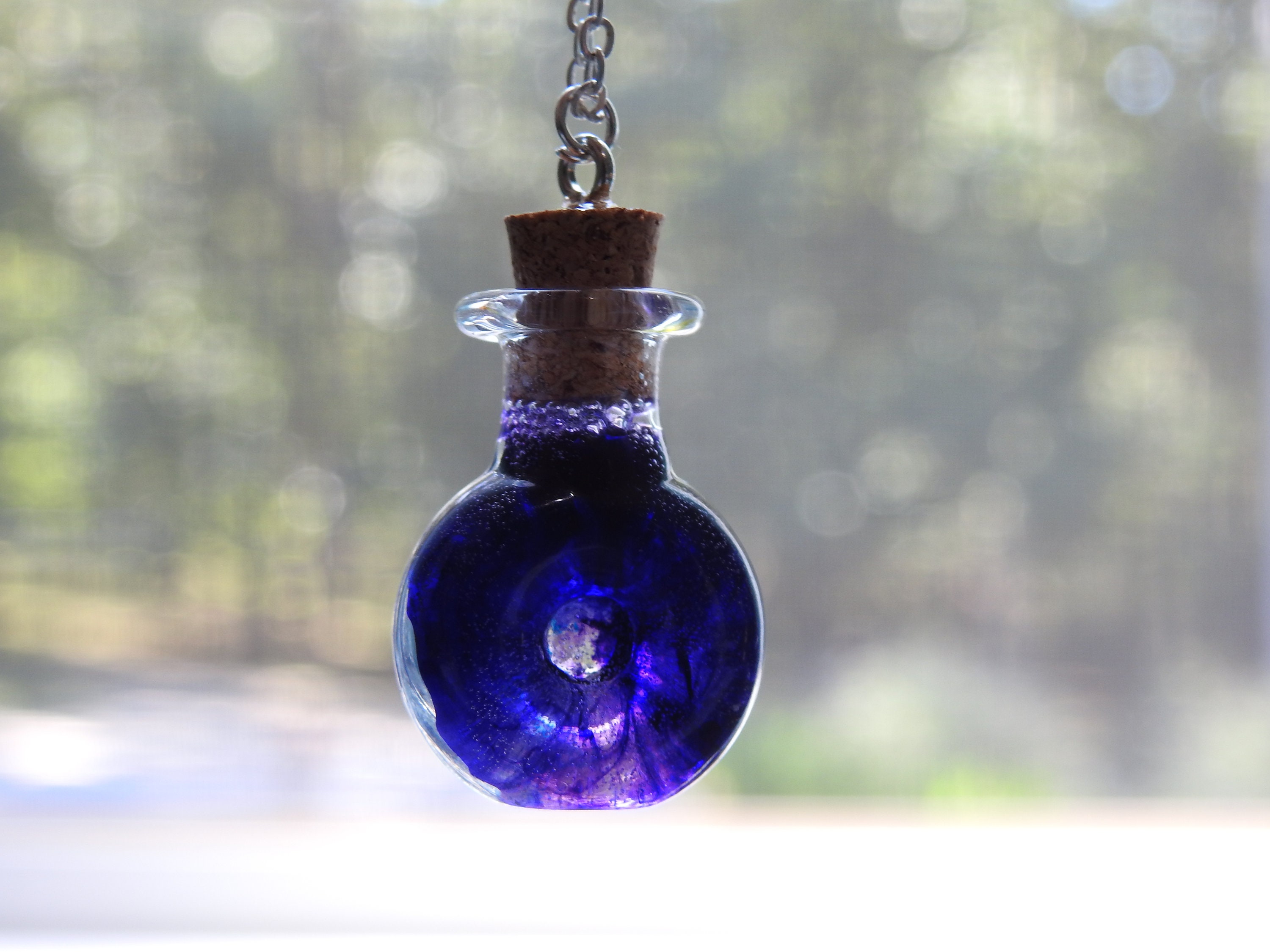 Blue Swirled Resin Potion Bottle Pendants - Etsy