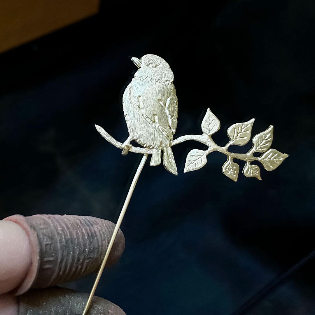 Customizable Brass Bird Brooch, Personalized Birdwatcher Gift - Etsy