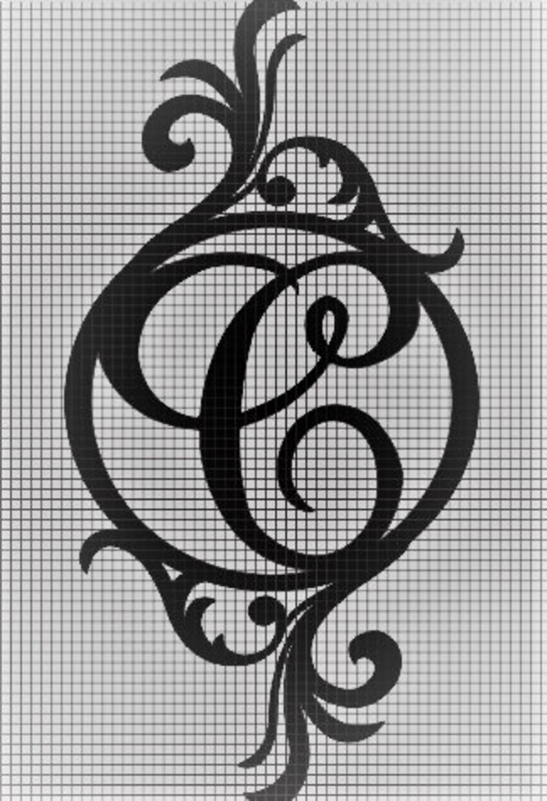 DXF Monogram C File - Etsy