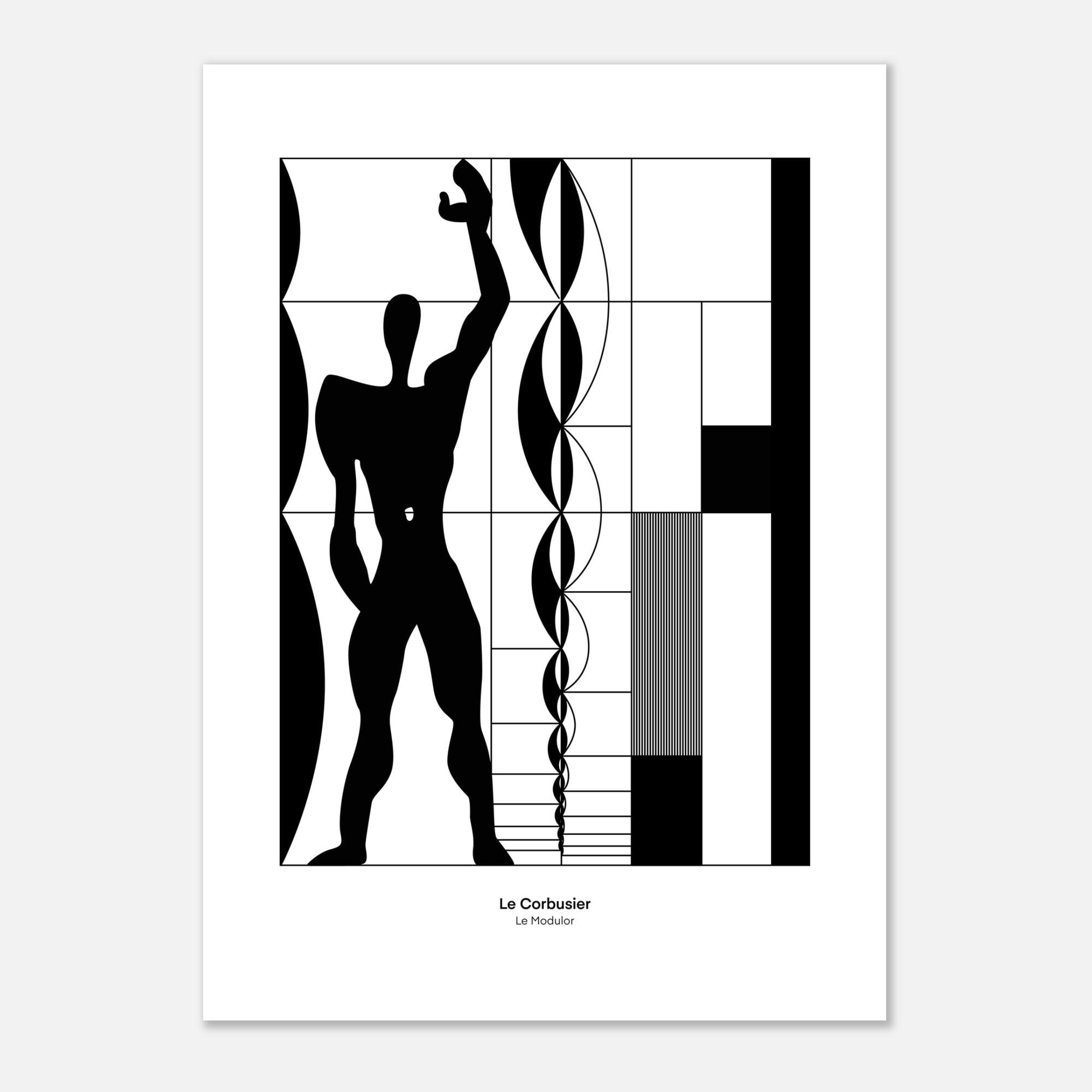 Le Corbusier Modulor Concept Art Print - Colorful Fine-art Illustration ...