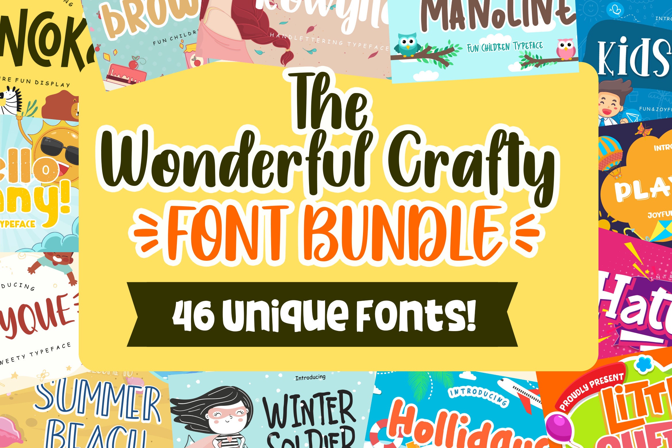 Wonderful Crafty Font Bundle Cricut Fonts, Canva Font, Procreate Fonts, Modern Font, Fun Font ...