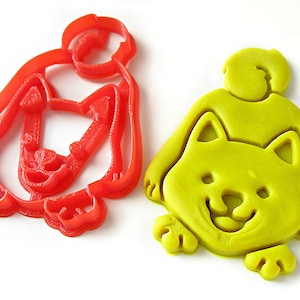 Shiba Inu / Akita Inu Dog Face Portrait Cookie Cutter, Cute Dog Butt ...