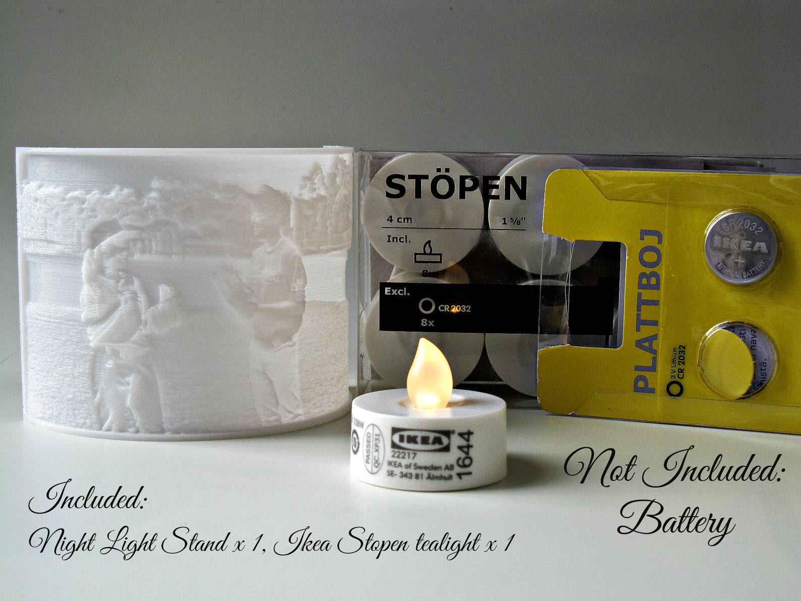 Custom Photo Night Light, Lithophane Lamp, LED Tealight Holder, 3D ...
